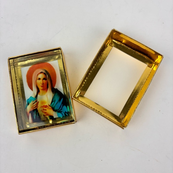 Accents | Vintage Religious 3d Glass Block In Color Image Of Mother ...